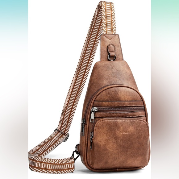 Macy's | Bags | Brand New Mroede Brown Faux Leather Sling Bag | Poshmark